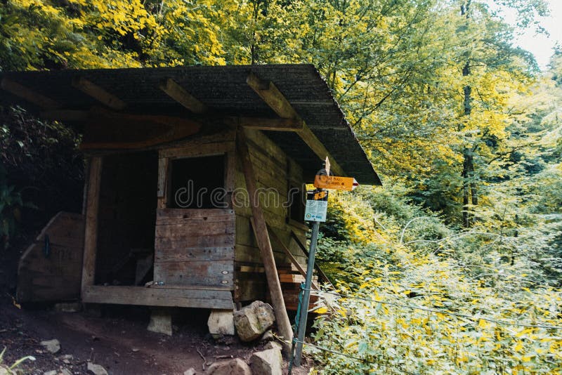 Rest Cabin on a Hiking Path Stock Photo - Image of rock, river: 192688576