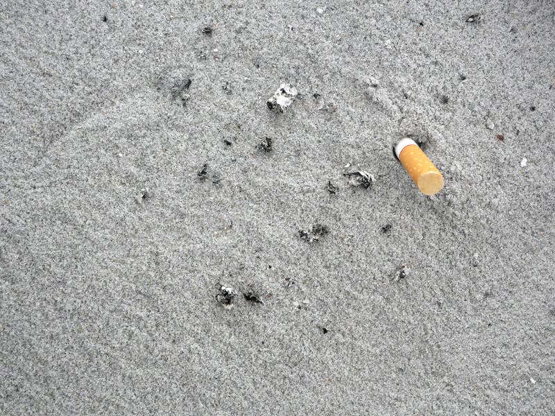 The Rest of Cigarettes in Sand Ashtray Stock Photo - Image of concept ...