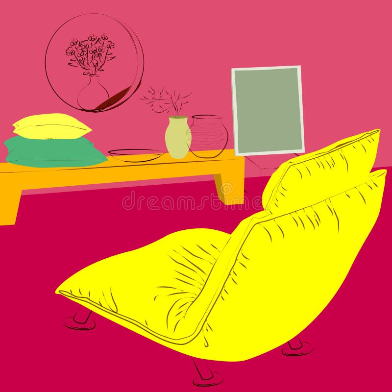 Rest easy chair stock vector. Illustration of chair, cushions - 64187833