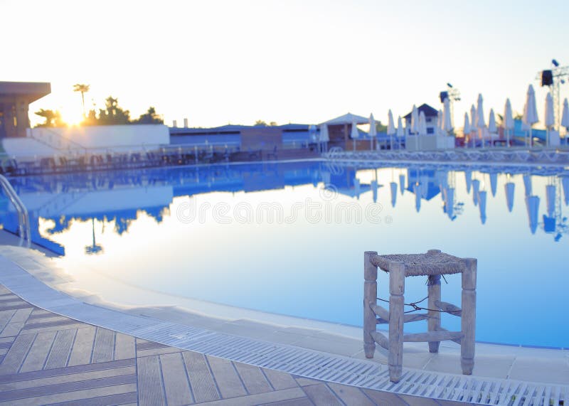 Rest at the Empty Hotel Pool Stock Photo - Image of landscape, ideas ...