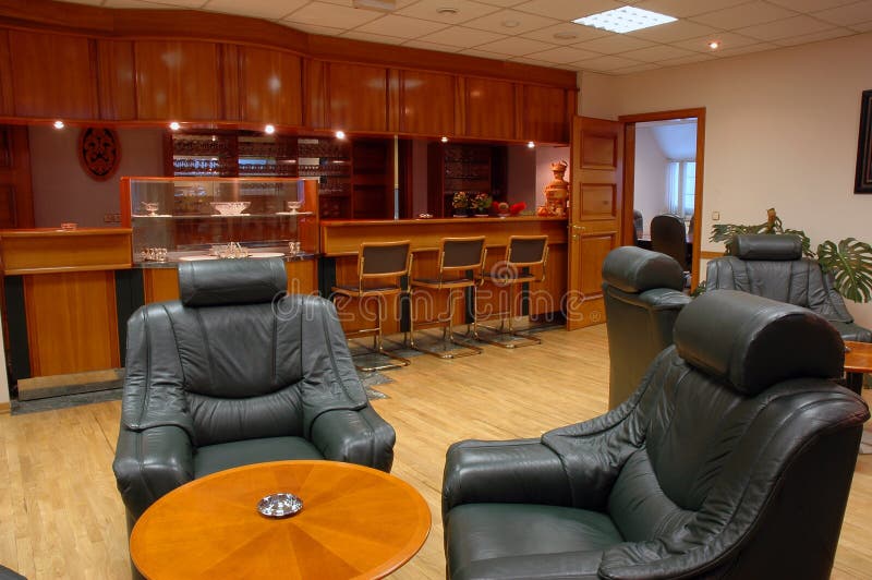 Rest Hall with Bar and Plants Stock Image - Image of modern ...