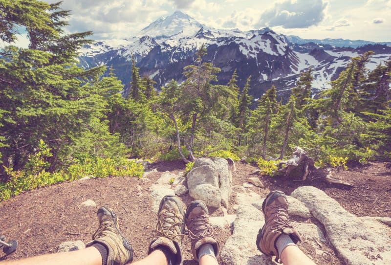 Rest in hike stock image. Image of ecotourism, forest - 156447323