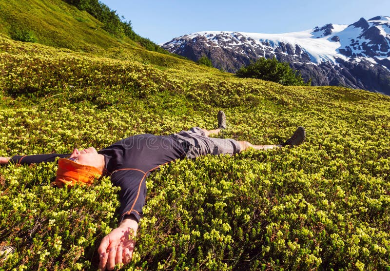Rest in hike stock photo. Image of backpacking, hike - 169845786
