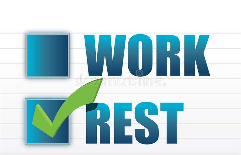 Rest Over Work Check Mark Selection Stock Illustration - Illustration ...