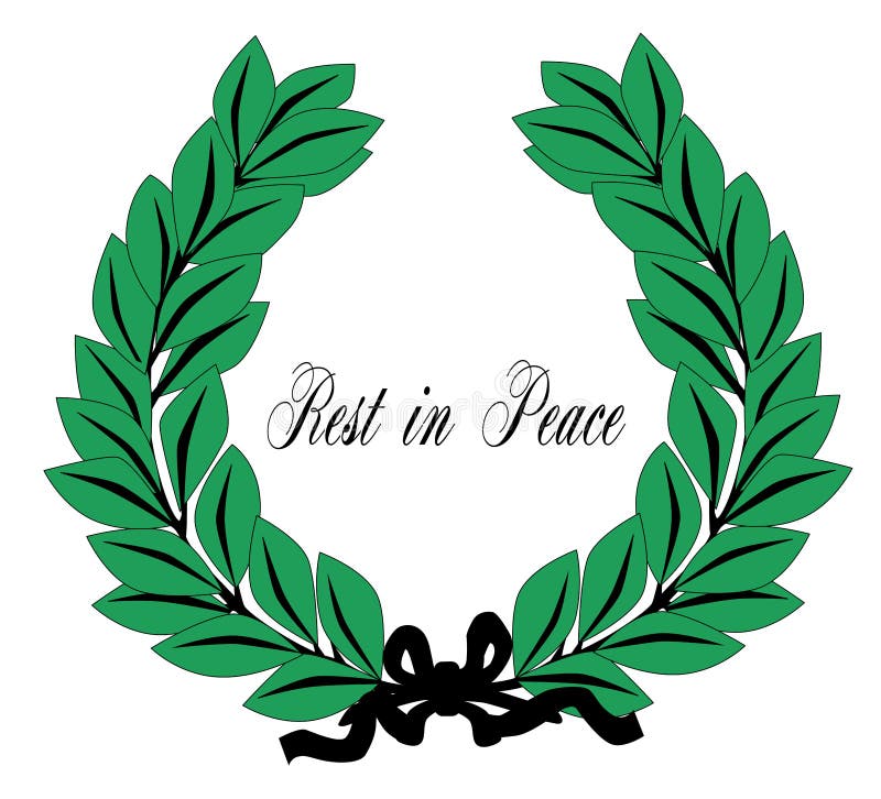 Rest in Peace Wreath and Ribbon Stock Illustration - Illustration of ...
