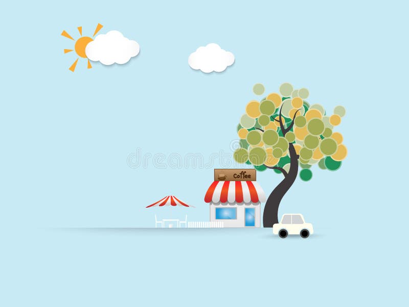 Rest Place Coffee Shop on the Way EPS10 Stock Vector - Illustration of ...