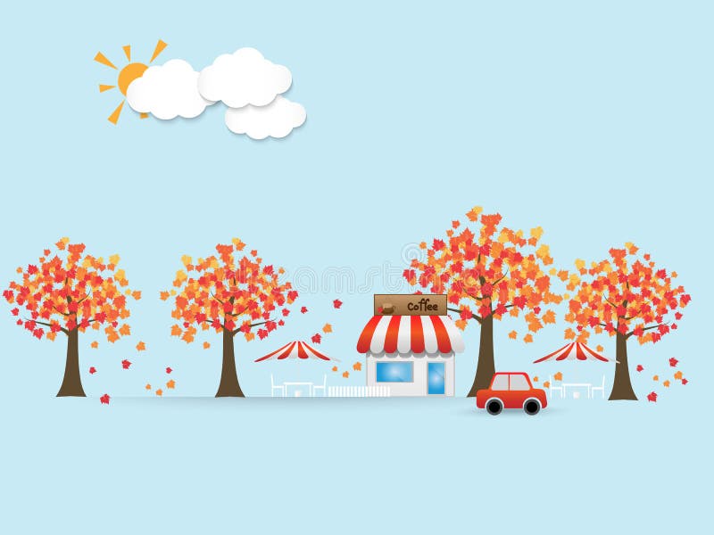 Rest Place Coffee Shop on the Way EPS10 Stock Vector - Illustration of ...