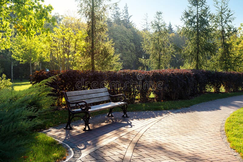 Rest place in a park stock image. Image of park, nature - 76598703