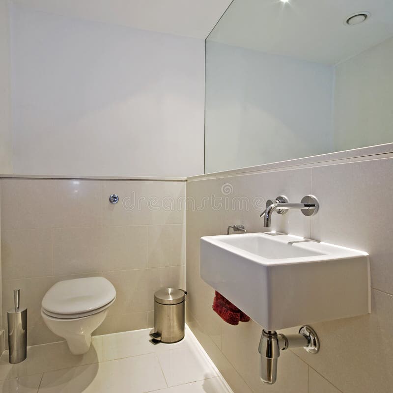 Rest room stock photo. Image of beige, flat, home, chrome - 13251052