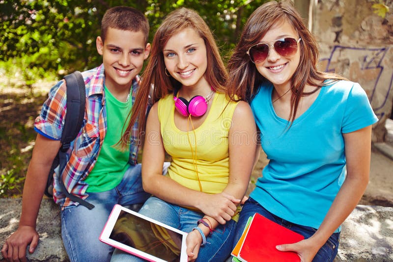 Rest after school stock image. Image of pretty, girl - 54876987