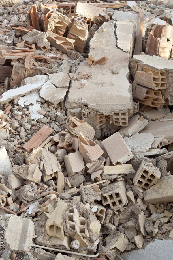 Rest of Scrap and Smashed Bricks from a Building Stock Image - Image of ...