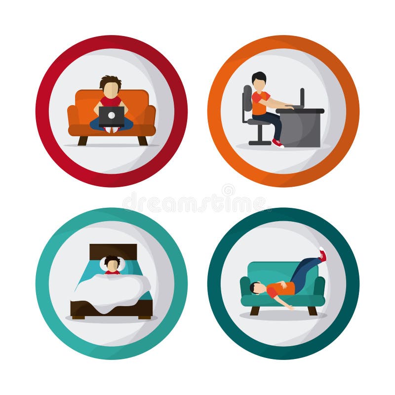 Sleep and rest cartoons stock vector. Illustration of graphic - 146293493