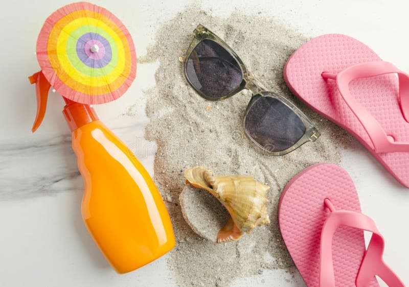 Rest and Take a Fun on the Ocean Shore.Different Stuff on the Beach ...