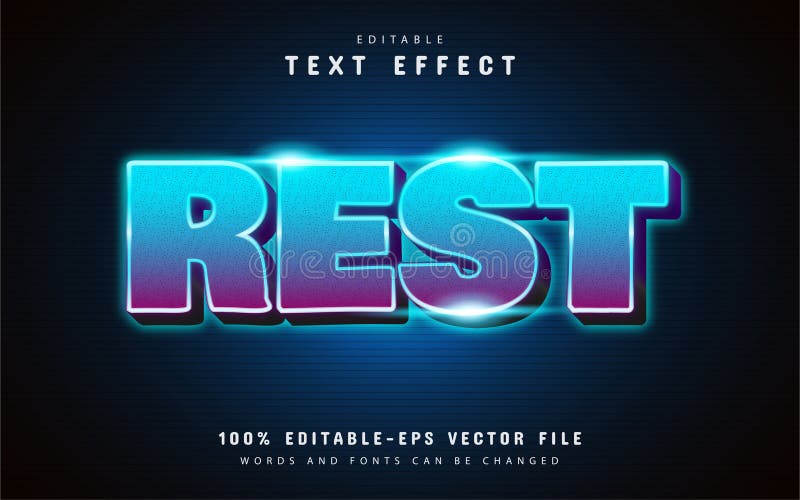 Rest Text Effect with Gradient Stock Vector - Illustration of typo ...