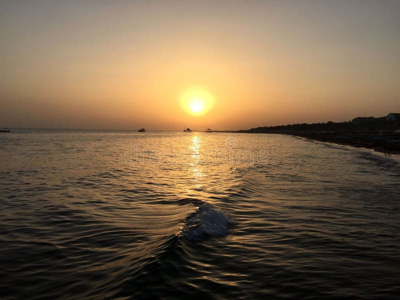 Magnificent Sunset on the Sea Stock Image - Image of summer, pier ...