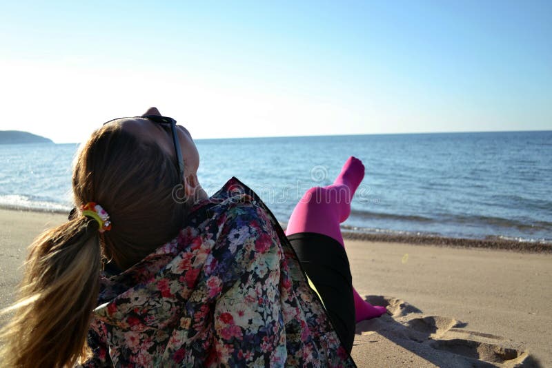 Rest stock photo. Image of blue, female, nature, sand - 56316592