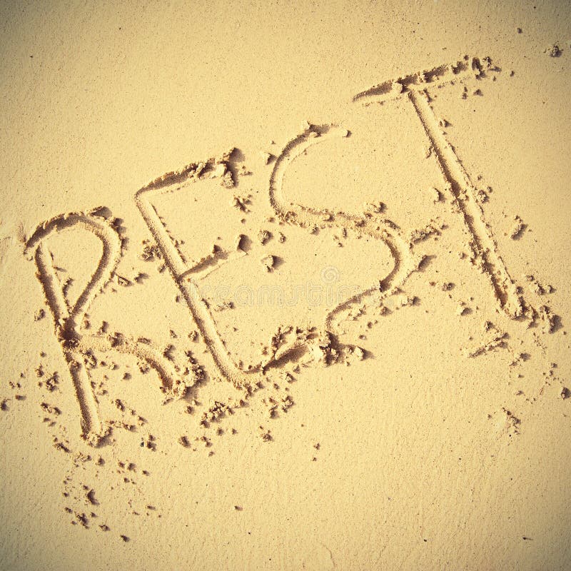 Rest stock image. Image of ocean, drawing, relax, inscription - 12369147