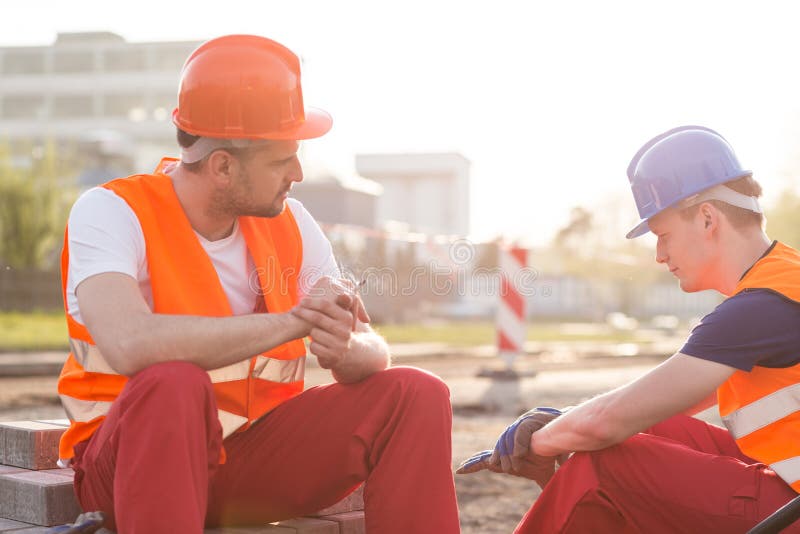 Rest during work stock image. Image of rest, break, builders - 54647777