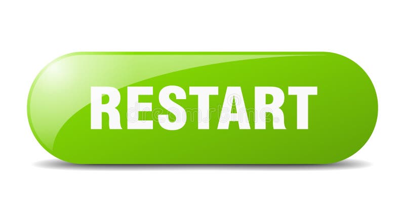 Restart Button. Sticker. Banner. Rounded Glass Sign Stock Vector ...
