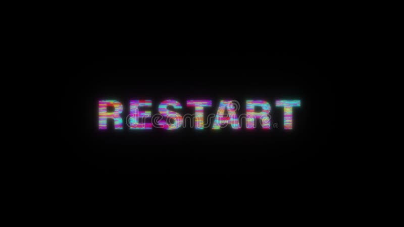 Restart Glitch Text Effect Cimematic Title Animation Stock Footage ...