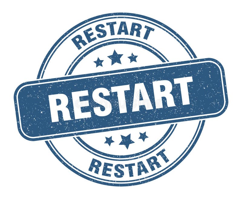 Restart Stamp. Restart Label. Round Grunge Sign Stock Vector ...