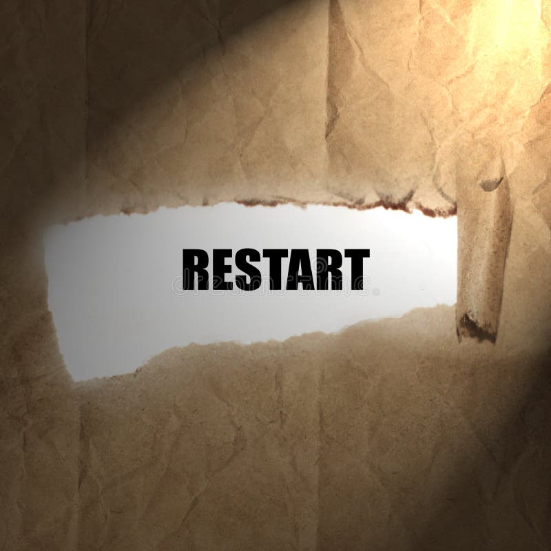 RESTART Words in a Piece of Paper. Business Startup Concept Stock Photo ...