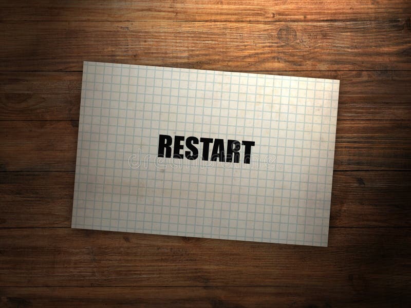 RESTART Words in a Piece of Paper. Business Startup Concept Stock Image ...
