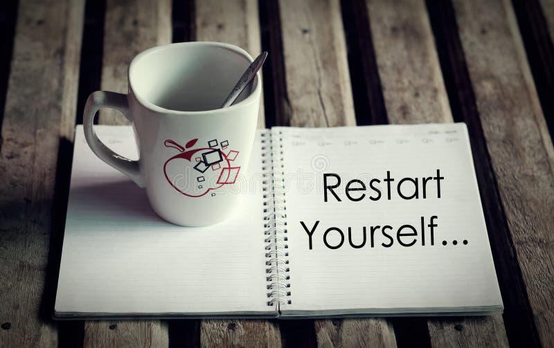 Restart Yourself Word on Diary Stock Image - Image of opportunity, goal ...