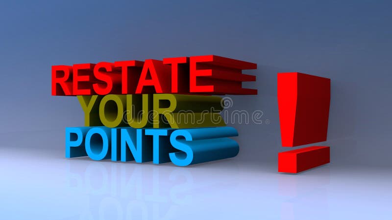 Restate Your Points on Blue Stock Illustration - Illustration of ...