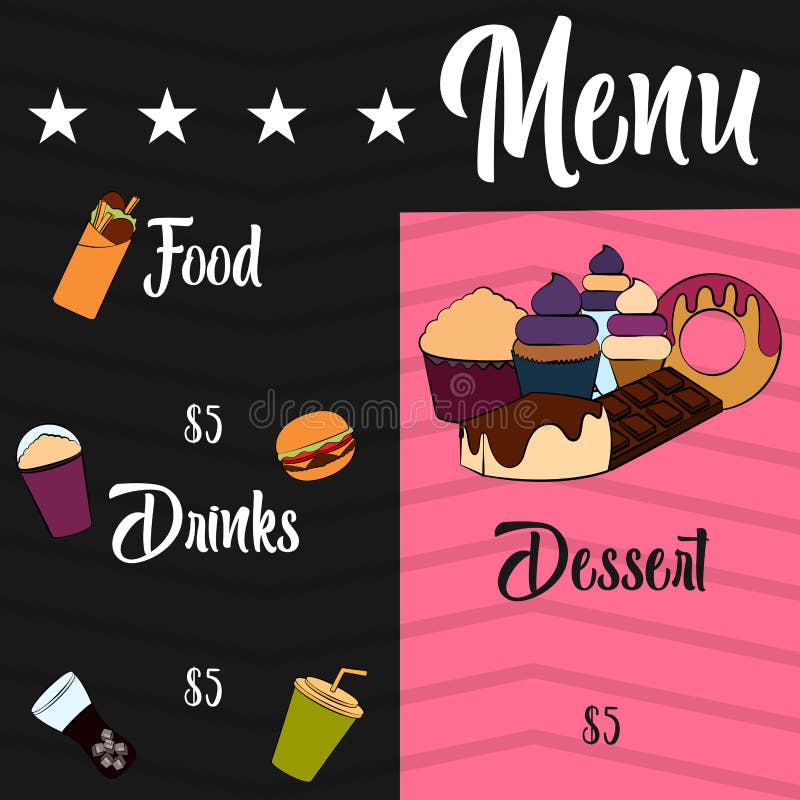 Restauran Menu Illustration Stock Vector - Illustration of chocolate ...