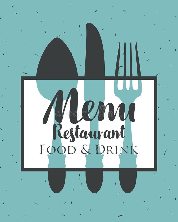 Restaurangmeny med bestick vektor illustrationer. Illustration av ...