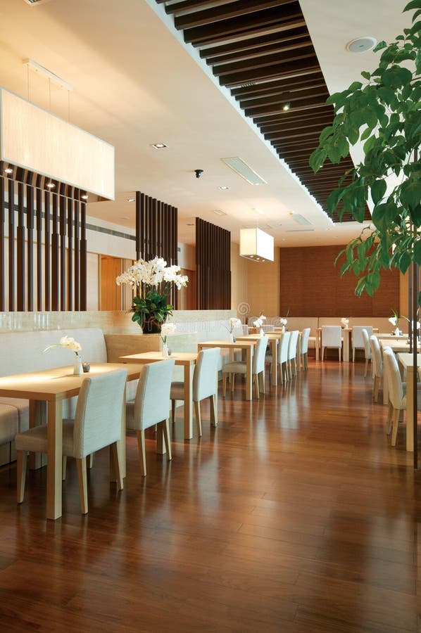 Modern White Restaurant Interior Stock Image - Image of design, home ...