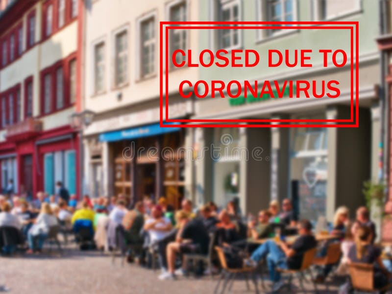 Restaurant and Bar Closed Due To Coronavirus or Covid 19 Stock Image ...