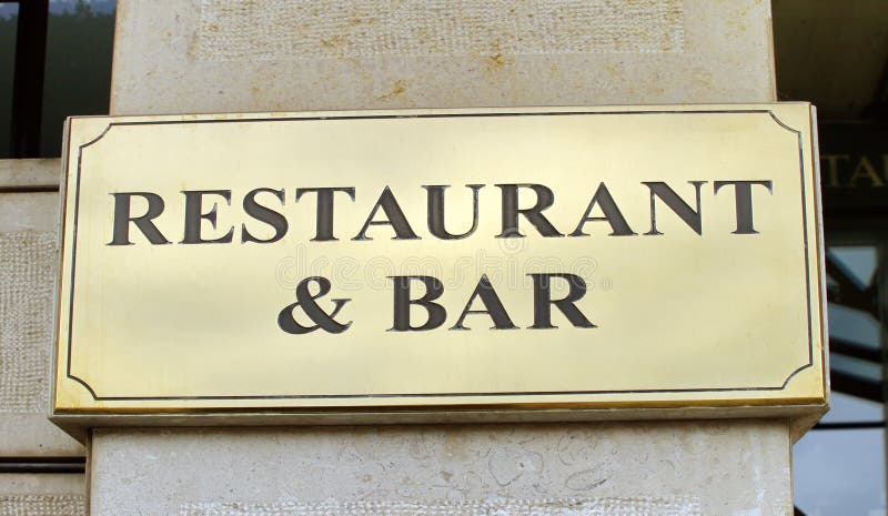 Restaurant and bar sign stock photo. Image of outdoor - 43268566