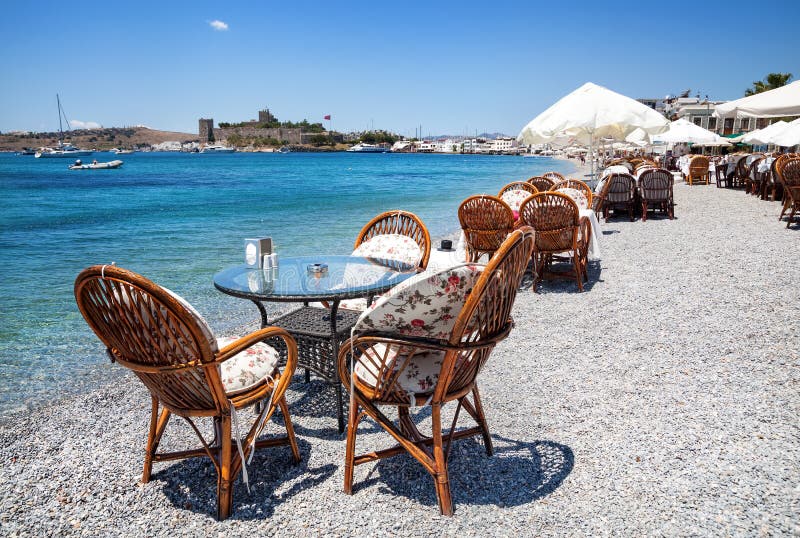 Restaurant on the beach stock photo. Image of eating - 72681244
