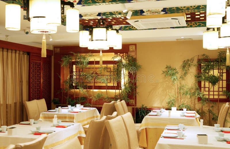 Traditional Chinese Restaurant Dining Environment. Stock Image - Image ...