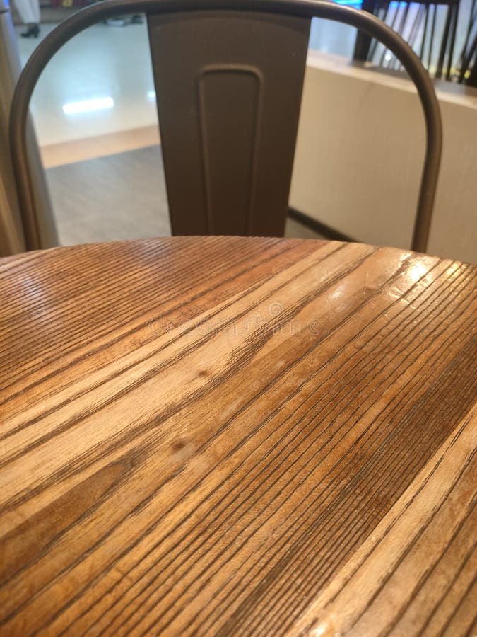 Restaurant Bench Table with Wood Pattern Stock Photo - Image of ...