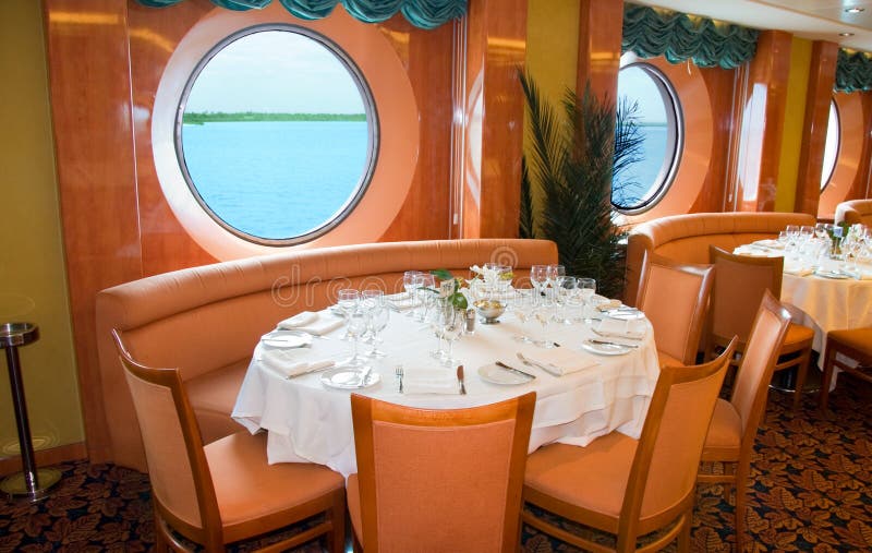 Restaurant on Board a Cruise Liner Stock Photo - Image of view, cruise ...