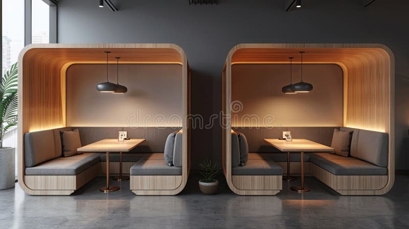 Restaurant Booth, Minimalist Design AI Generated Stock Illustration ...