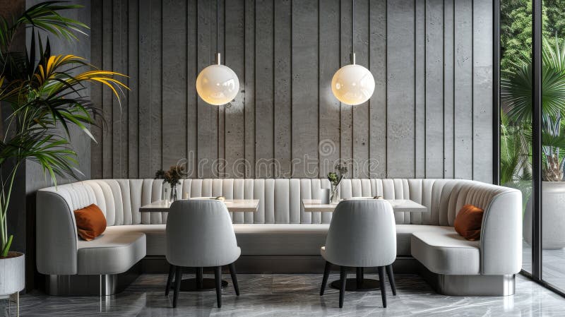 Restaurant Booth, Minimalist Design AI Generated Stock Illustration ...