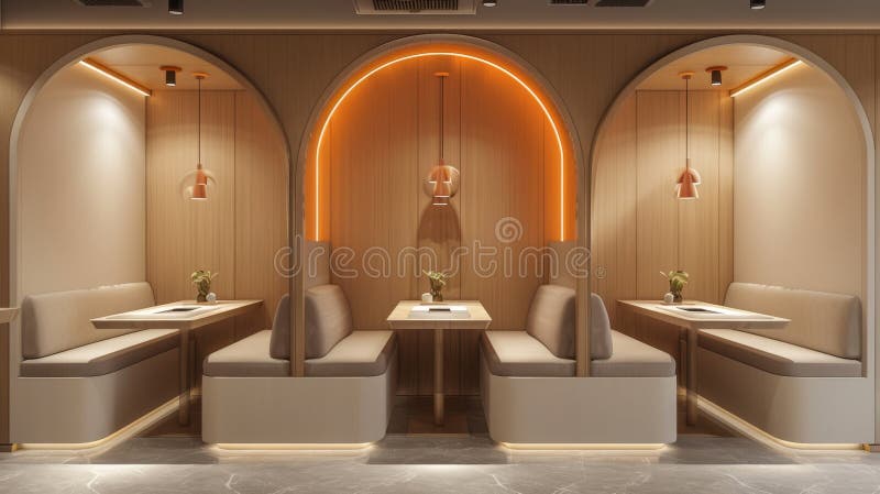 Restaurant Booth, Minimalist Design AI Generated Stock Illustration ...