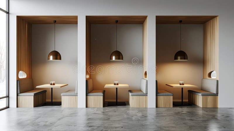 Restaurant Booth, Minimalist Design AI Generated Stock Illustration ...