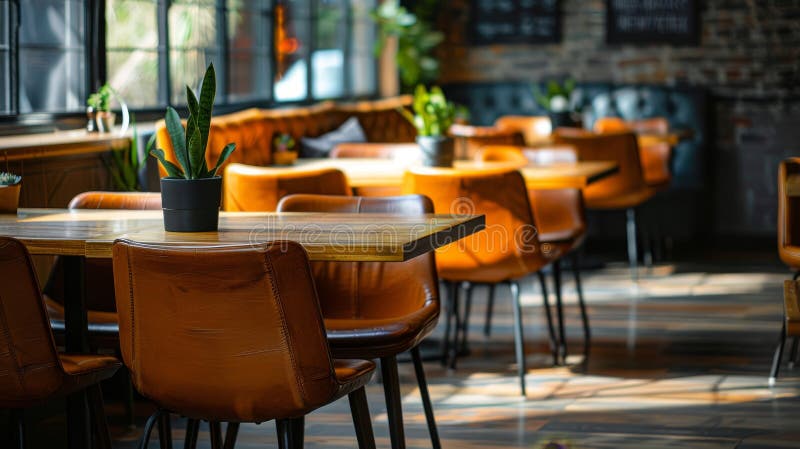 Restaurant Booth, Minimalist Design AI Generated Stock Illustration ...