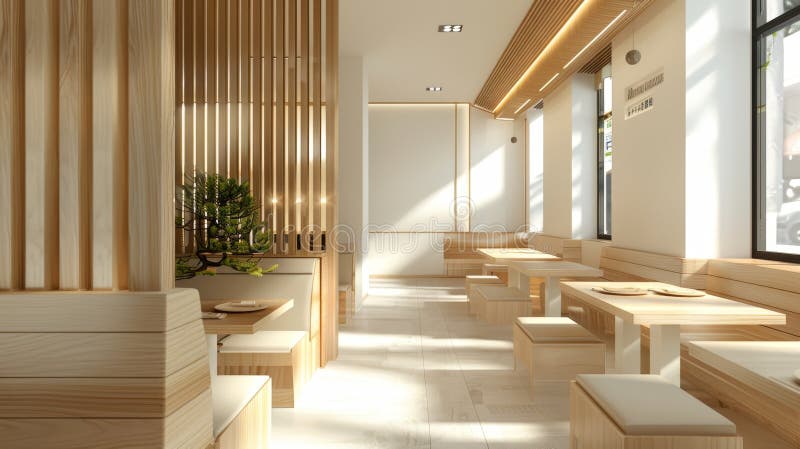 Restaurant Booth, Minimalist Design AI Generated Stock Illustration ...