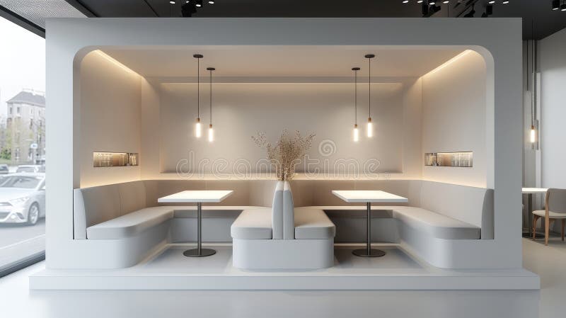 Restaurant Booth, Minimalist Design AI Generated Stock Illustration ...