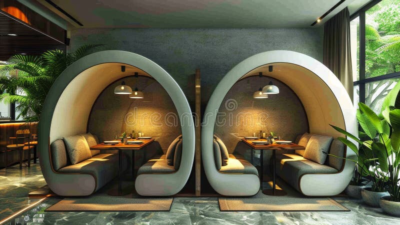 Restaurant Booth, Minimalist Design AI Generated Stock Illustration ...