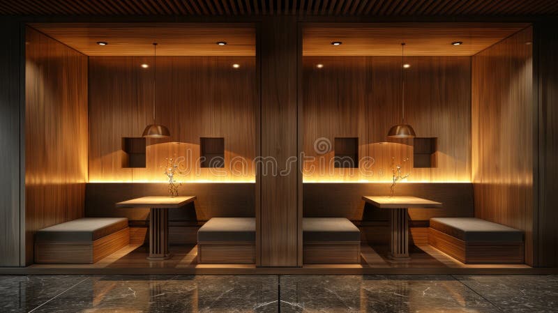 Restaurant Booth, Minimalist Design AI Generated Stock Illustration ...