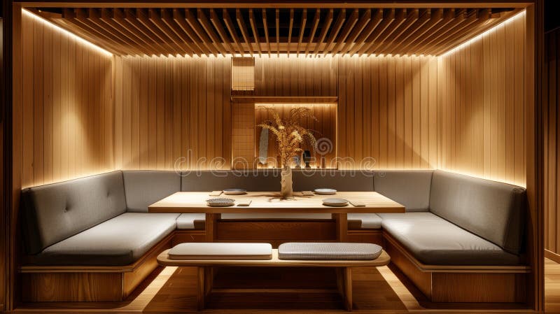 Restaurant Booth, Minimalist Design AI Generated Stock Illustration ...