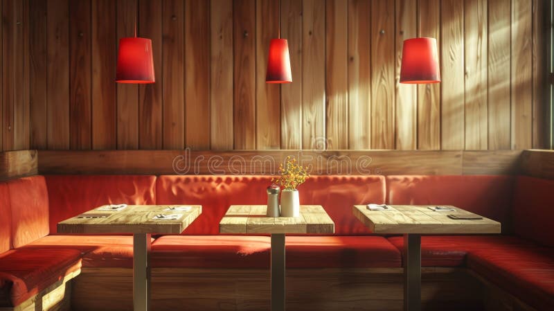 Restaurant Booth, Minimalist Design AI Generated Stock Illustration ...