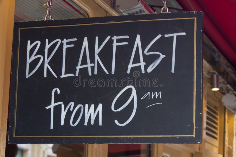 Restaurant breakfast sign stock image. Image of signage - 40569213